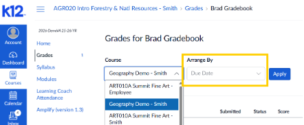 K12 School (OLS) View Your Grades